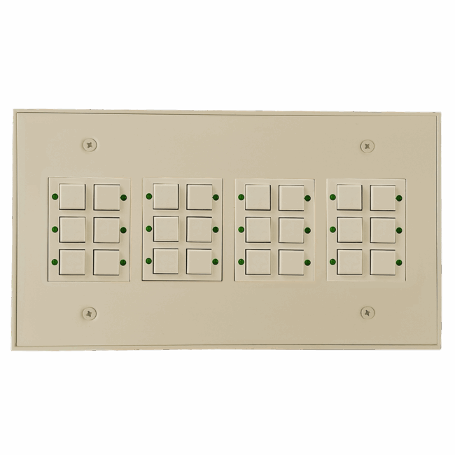 Classic Series 24 Button Ivory w/ Green LED 4 Gang Wall Switch - Touch ...