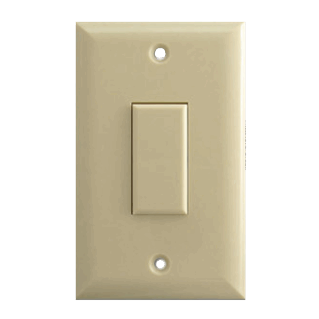 Genesis Series 1 Button Ivory Wall Switch - Touch-Plate Lighting & Controls