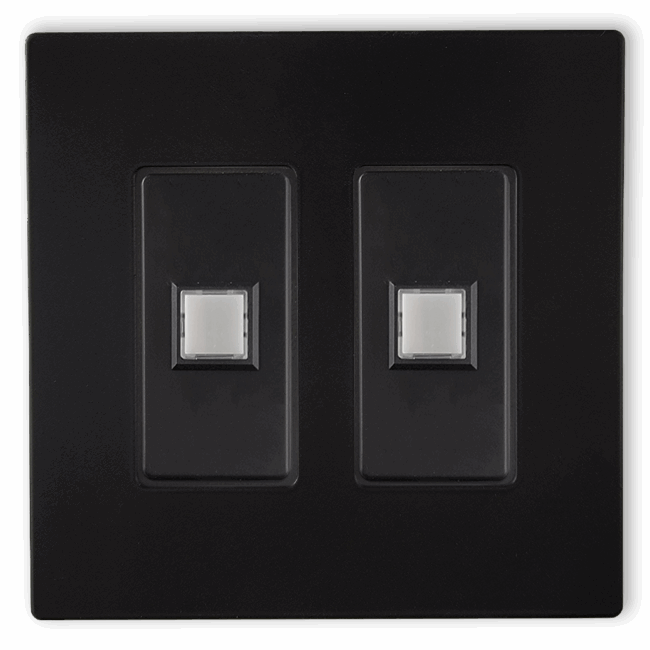 Innova Series 2 Button/2 Gang Black Wall Switch - Touch-Plate Lighting ...