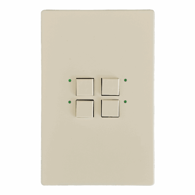 Mystique 4 Button Almond BACnet Digital Control Station - Touch-Plate ...