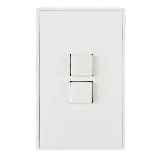 Royal Series 2 Button White Wall Switch - Touch-Plate Lighting & Controls