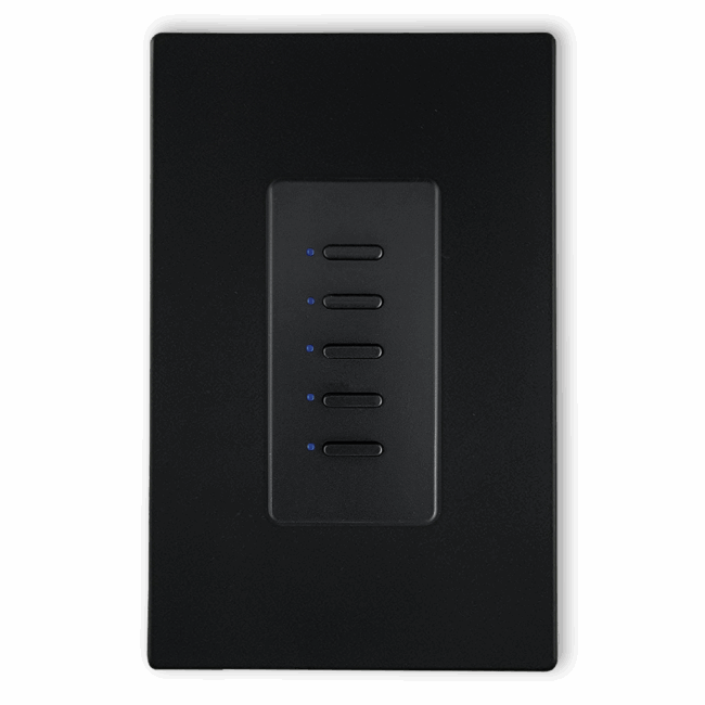 Ultra 5 Button Black BACnet Digital Control Station - Touch-Plate ...